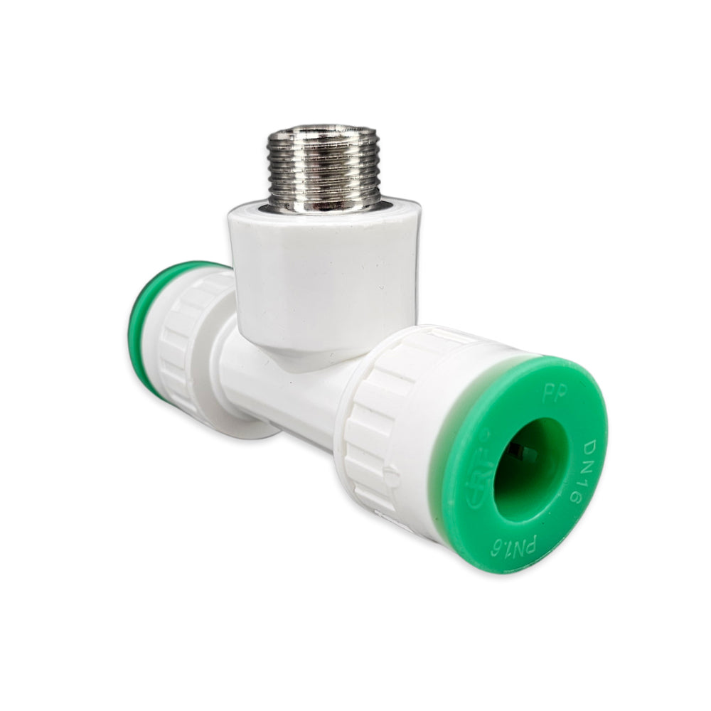 16mm Push In Tee with 1/2" M | (PN1.6) Irrigation | Pneumatic PPR